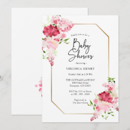 Red Pink Baby Shower Invitation | Zazzle