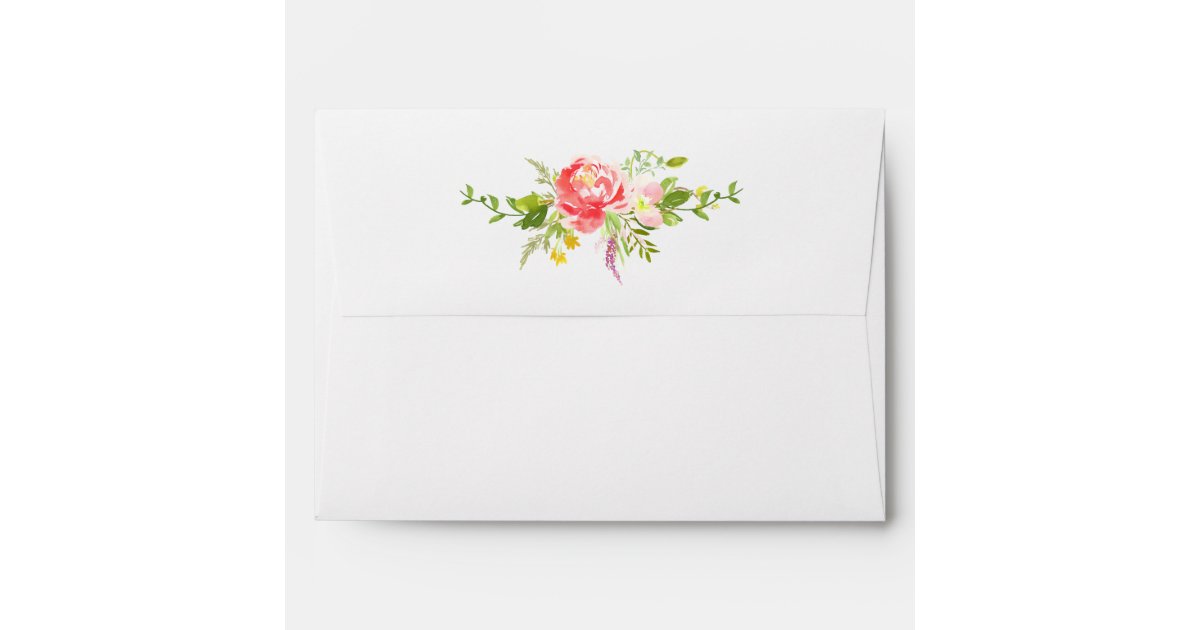 Red Pink Floral Envelope | Zazzle