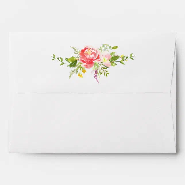 Red Pink Floral Envelope | Zazzle