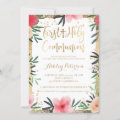 Red Pink floral gold border First Holy Communion Invitation | Zazzle