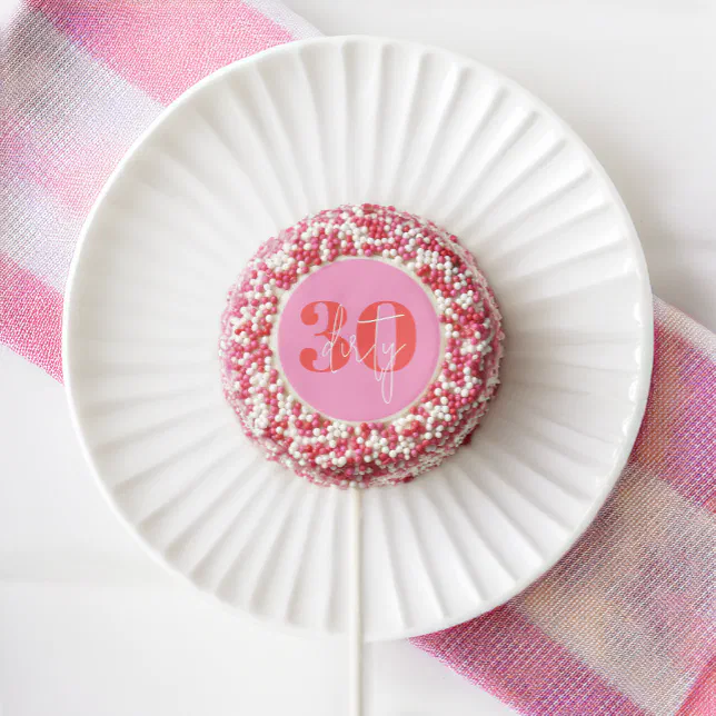 Red & Pink Fun Dirty 30 30th Birthday Chocolate Covered Oreo Pop | Zazzle