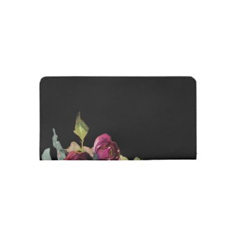 Red Pink Roses Floral Monogram Checkbook Cover | Zazzle