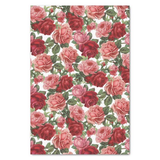Red & Pink Roses Flowers Floral Tissue Paper | Zazzle.com