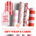 Red Pink Stripes Retro Wrapping Paper | Zazzle