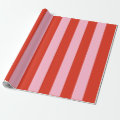 Red Pink Stripes Retro Wrapping Paper | Zazzle