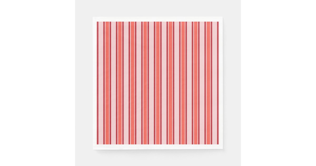 Red Pink Vertical Stripe Pattern Napkins | Zazzle