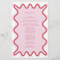 Red Pink Vibrant Wavy Border Ceremony Program | Zazzle