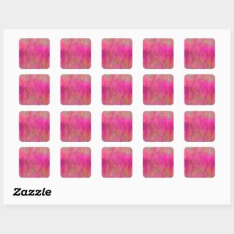 Red Pink Watercolor Texture Background Square Sticker | Zazzle