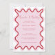 Red Pink Wavy Border Brunch and Bubbly Invitation | Zazzle