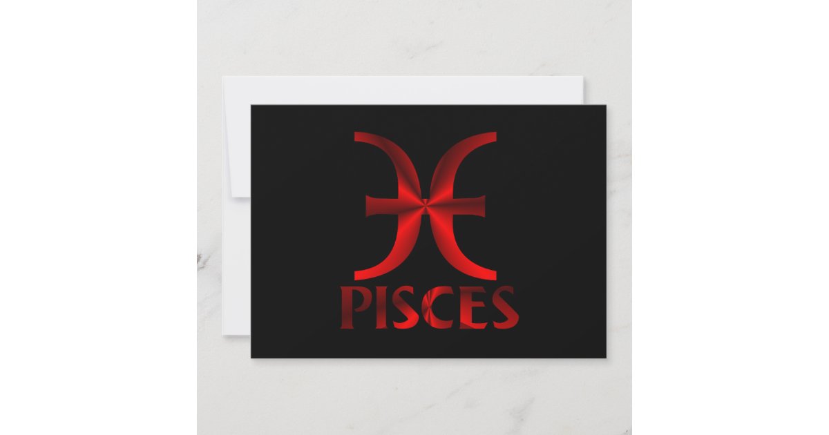 Red Pisces Horoscope Symbol Invitation | Zazzle
