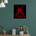 Red Pisces Horoscope Symbol Poster | Zazzle