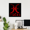 Red Pisces Horoscope Symbol Poster | Zazzle