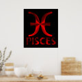 Red Pisces Horoscope Symbol Poster | Zazzle