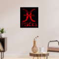 Red Pisces Horoscope Symbol Poster | Zazzle