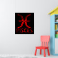 Red Pisces Horoscope Symbol Poster | Zazzle