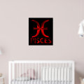 Red Pisces Horoscope Symbol Poster | Zazzle
