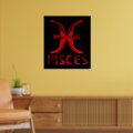 Red Pisces Horoscope Symbol Poster | Zazzle