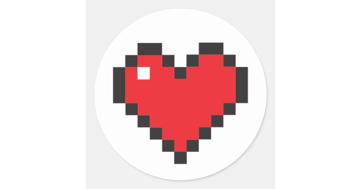 Red Pixel Heart Sticker | Zazzle