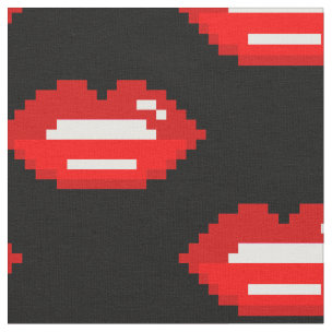 Red Lips Fabric | Zazzle