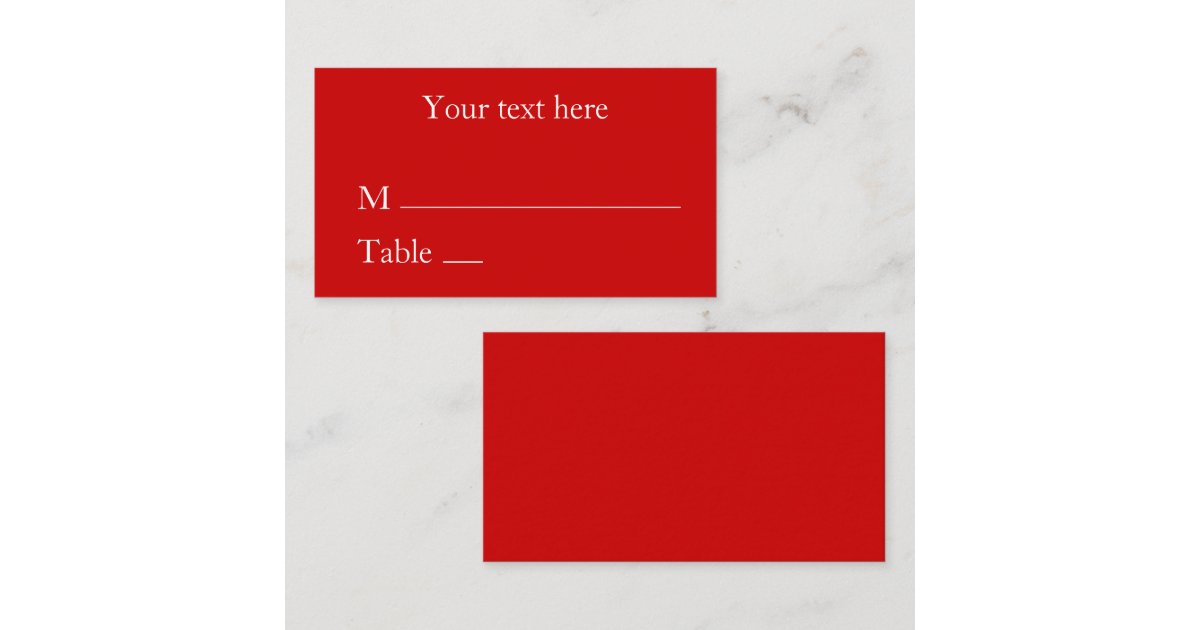 Red Place Cards / Name Cards | Zazzle