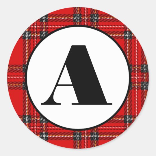Red Plaid - Circle Sticker | Zazzle.com
