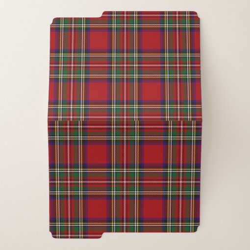 Red Plaid Design File Folders Set | Zazzle