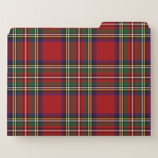 Red Plaid Design File Folders Set | Zazzle