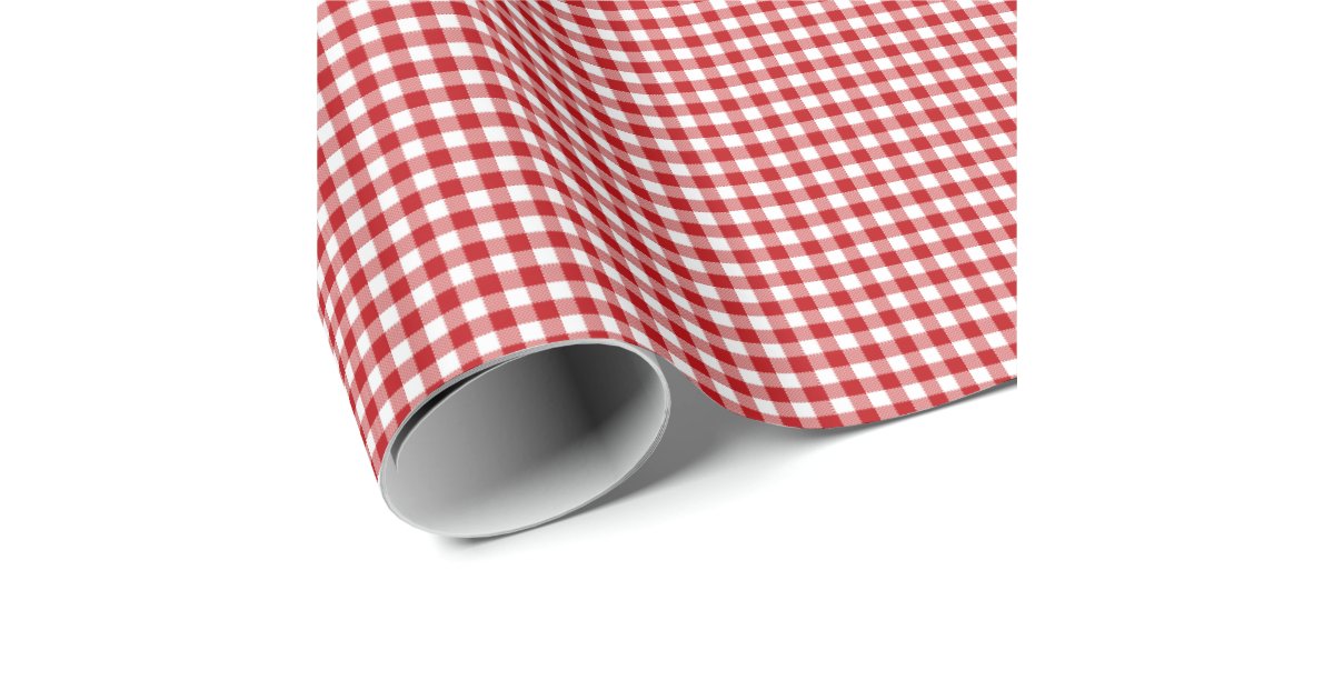 Red Plaid, Red Gingham Wrapping Paper | Zazzle