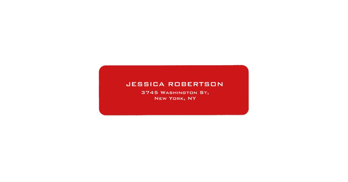 Red Plain Elegant Modern Trendy Label | Zazzle