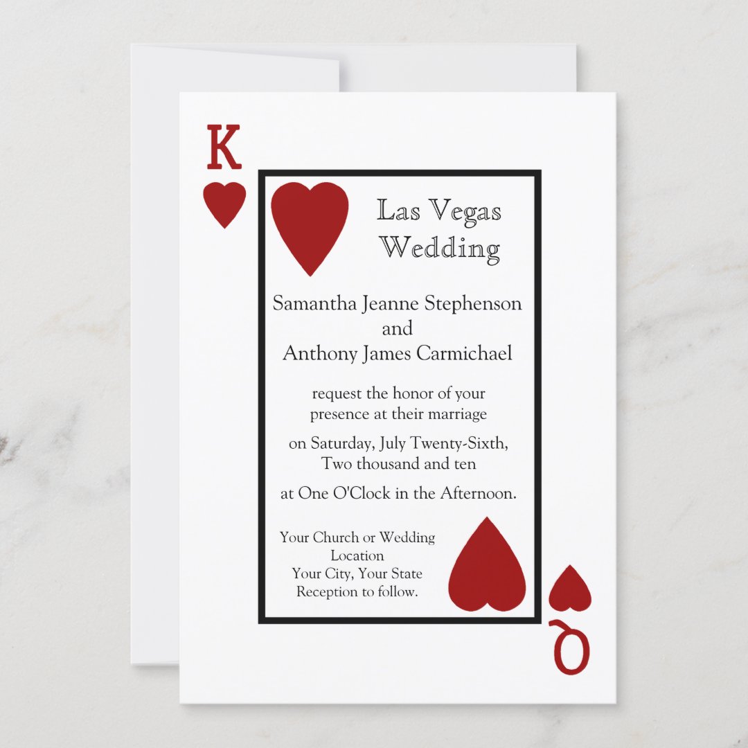 Red Playing Card Wedding Invitations | Zazzle