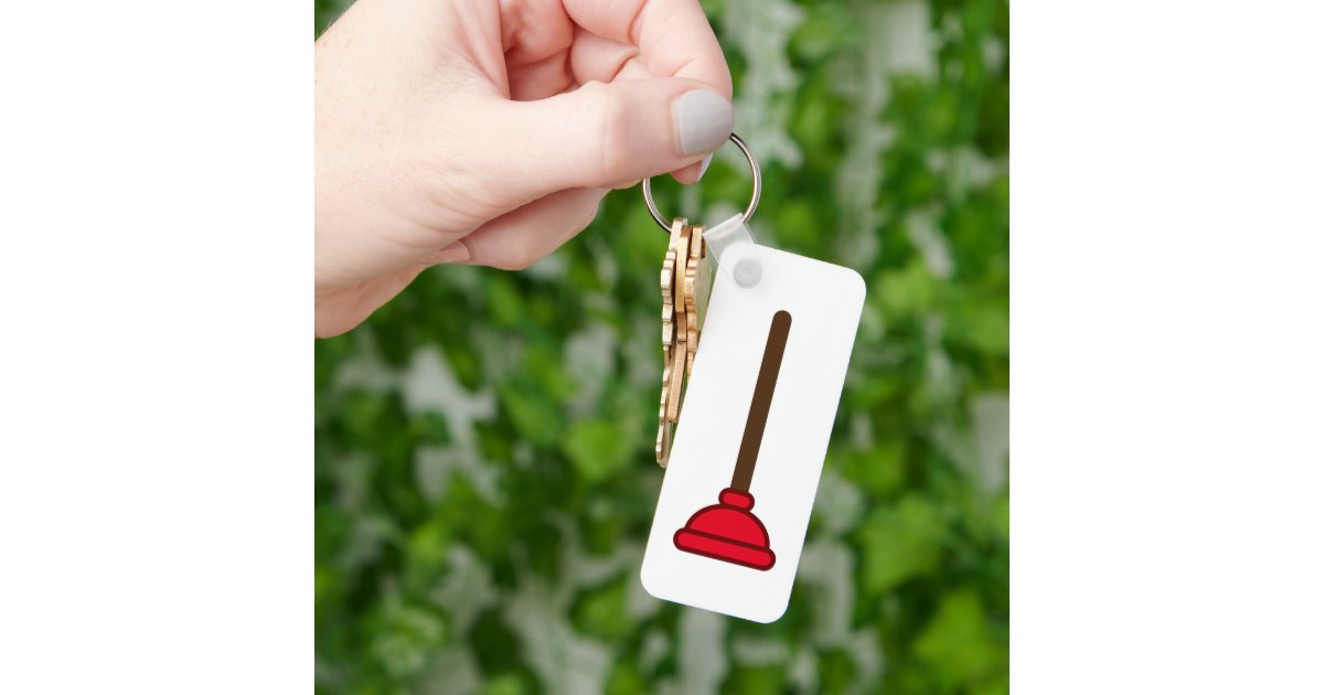 Red plunger custom keychain | Zazzle