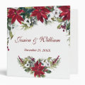 Red Poinsettia Christmas PHOTO Wedding Binder | Zazzle