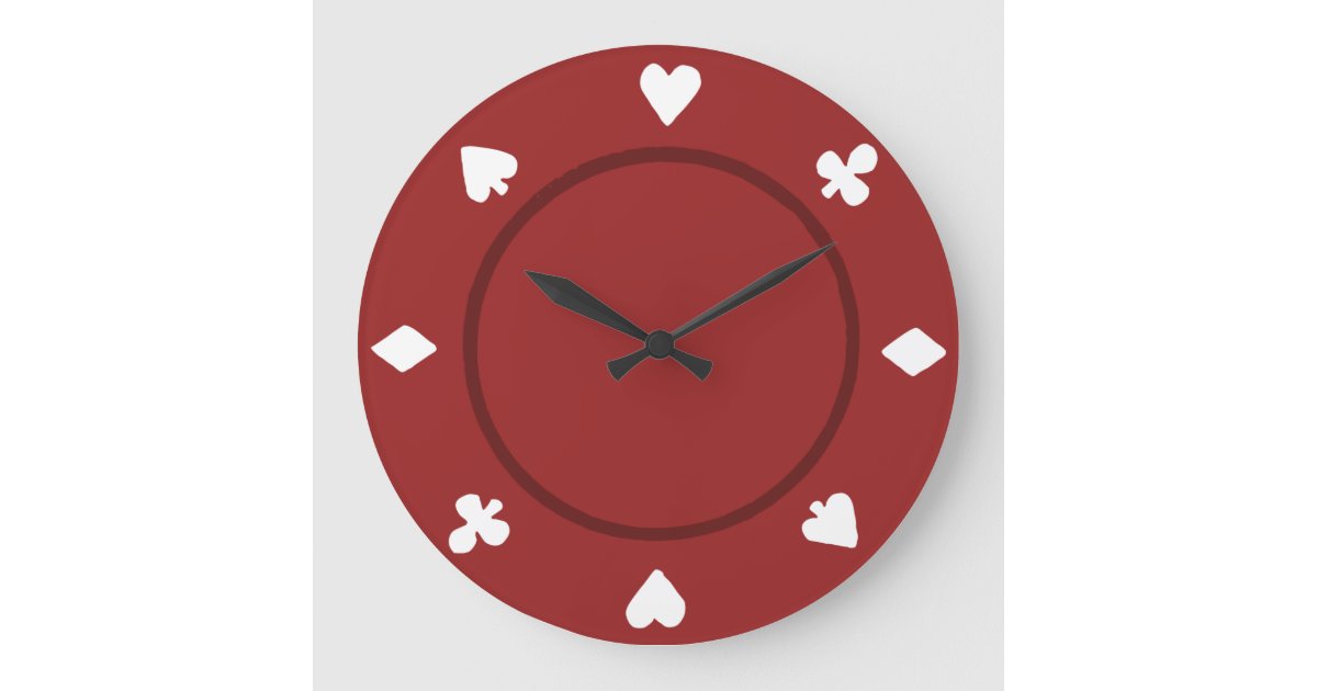 Red Poker Chip Clock | Zazzle