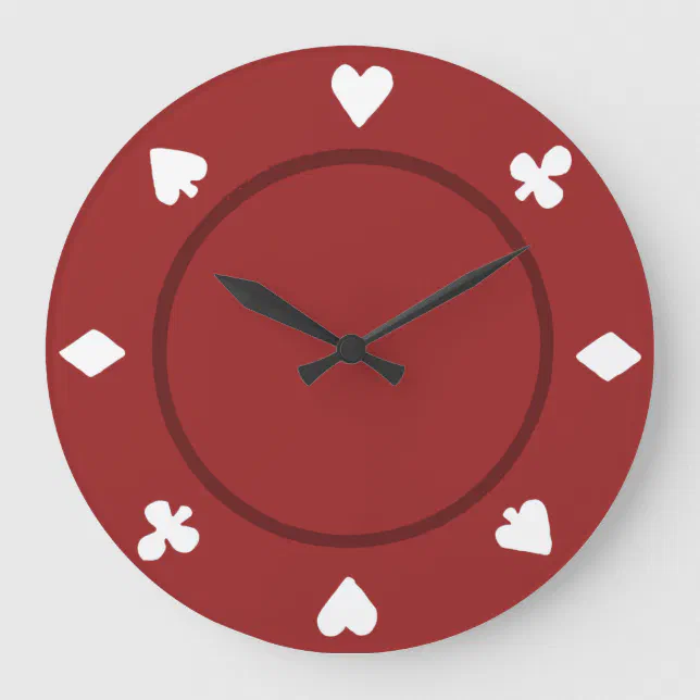 Red Poker Chip Clock | Zazzle