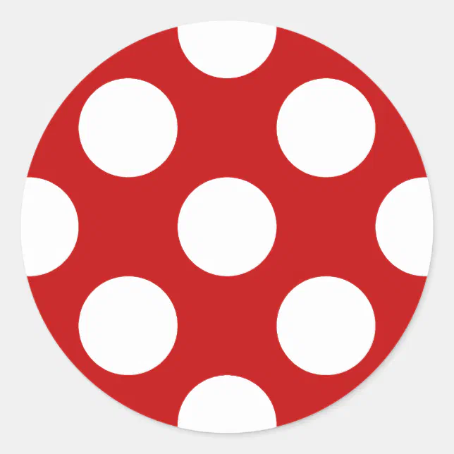 Red Polka Dots, Polka Dot Pattern, Dots, Dotted Classic Round Sticker ...
