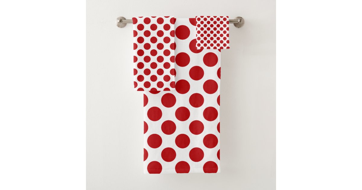 Red Polka Dots - Towel Set | Zazzle