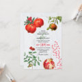 Red Pomegranate Botanical Mediterranean Wedding Invitation | Zazzle