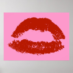 Red Pop Art Lips Poster | Zazzle