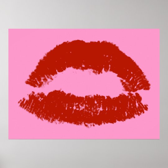 Red Pop Art Lips Poster | Zazzle.com