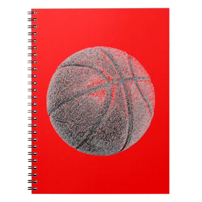 Red Pop Art Pencil Effect Basketball Notebook | Zazzle