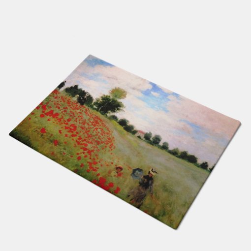 Red Poppies by Monet - Poppy Field Parasol Woman Doormat | Zazzle
