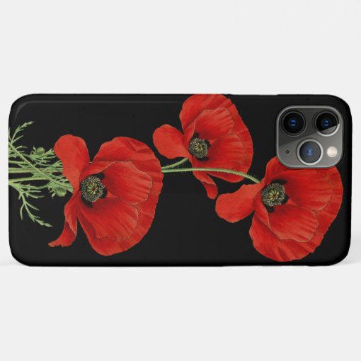 Red Poppies Colorful Vintage Botanical Case-Mate iPhone Case | Zazzle