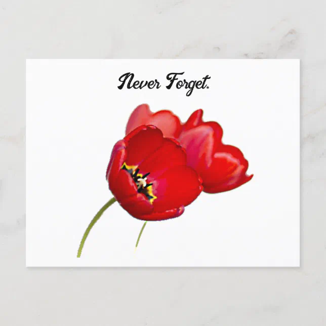 Red Poppies Remembrance Day Never Forget Art Postcard | Zazzle