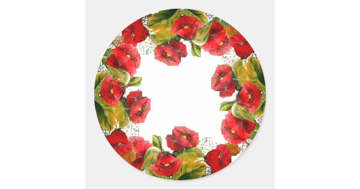 Red poppies sticker | Zazzle
