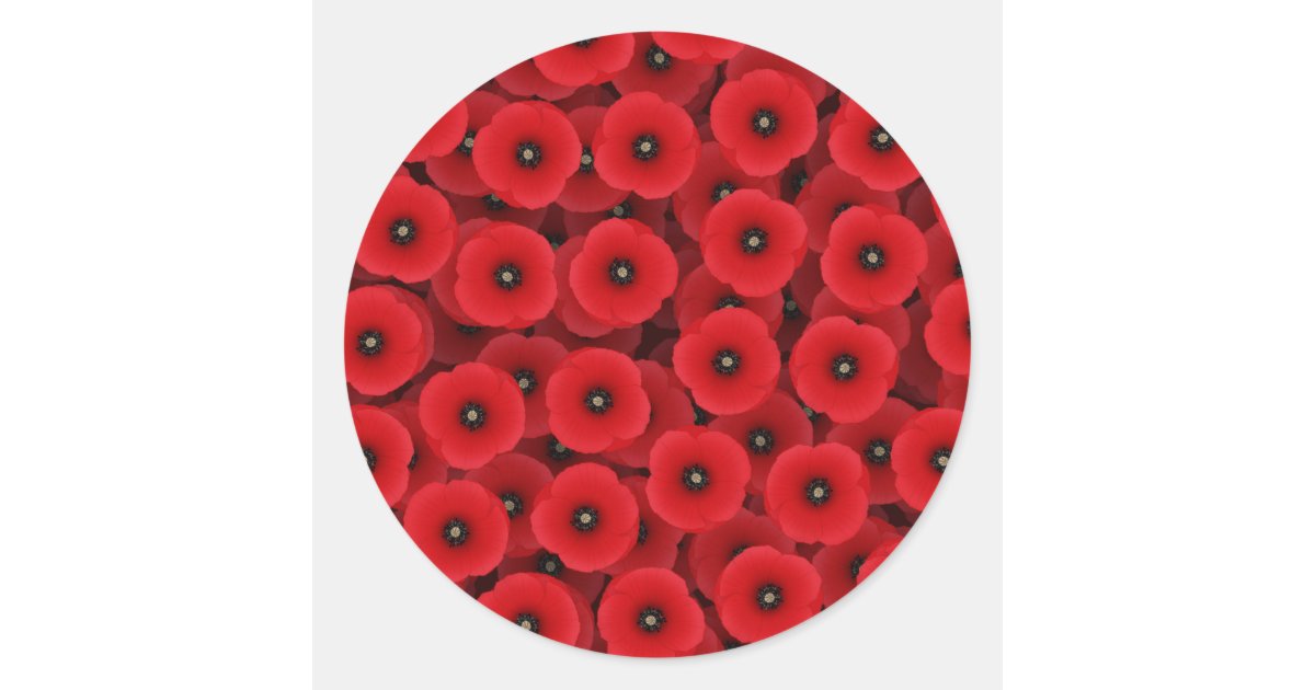 Red Poppies Stickers | Zazzle
