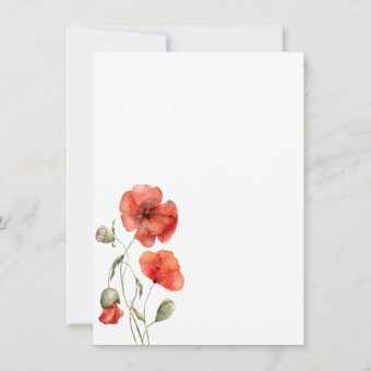 Red Poppy Floral Personalized Name Stationery Note Card | Zazzle