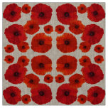 Red poppy floral pattern fabric | Zazzle.com