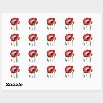Red Poppy Sticker | Zazzle