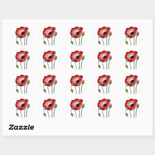 Red Poppy Sticker | Zazzle
