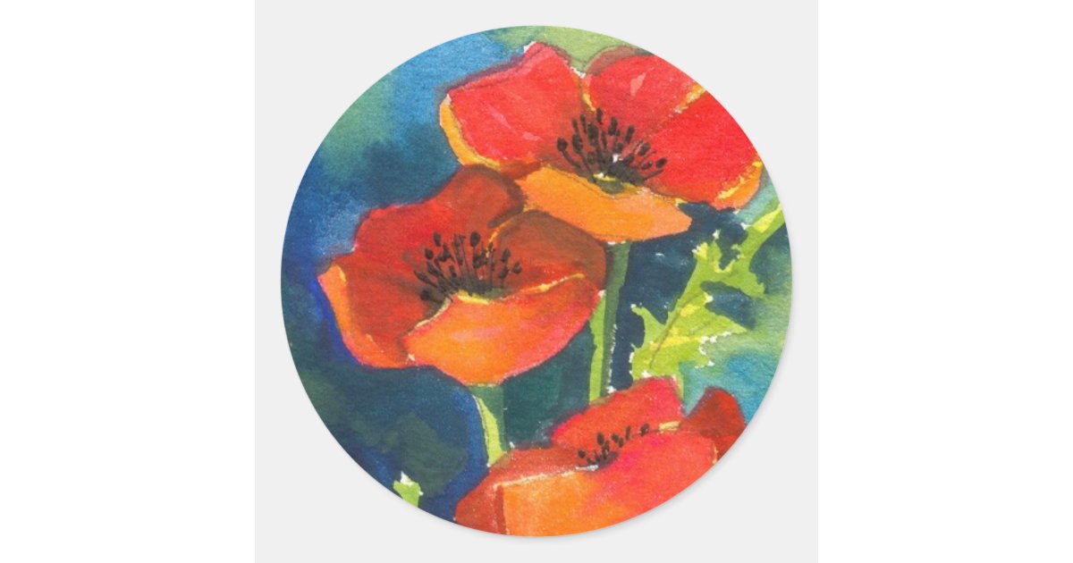 RED POPPY Stickers | Zazzle